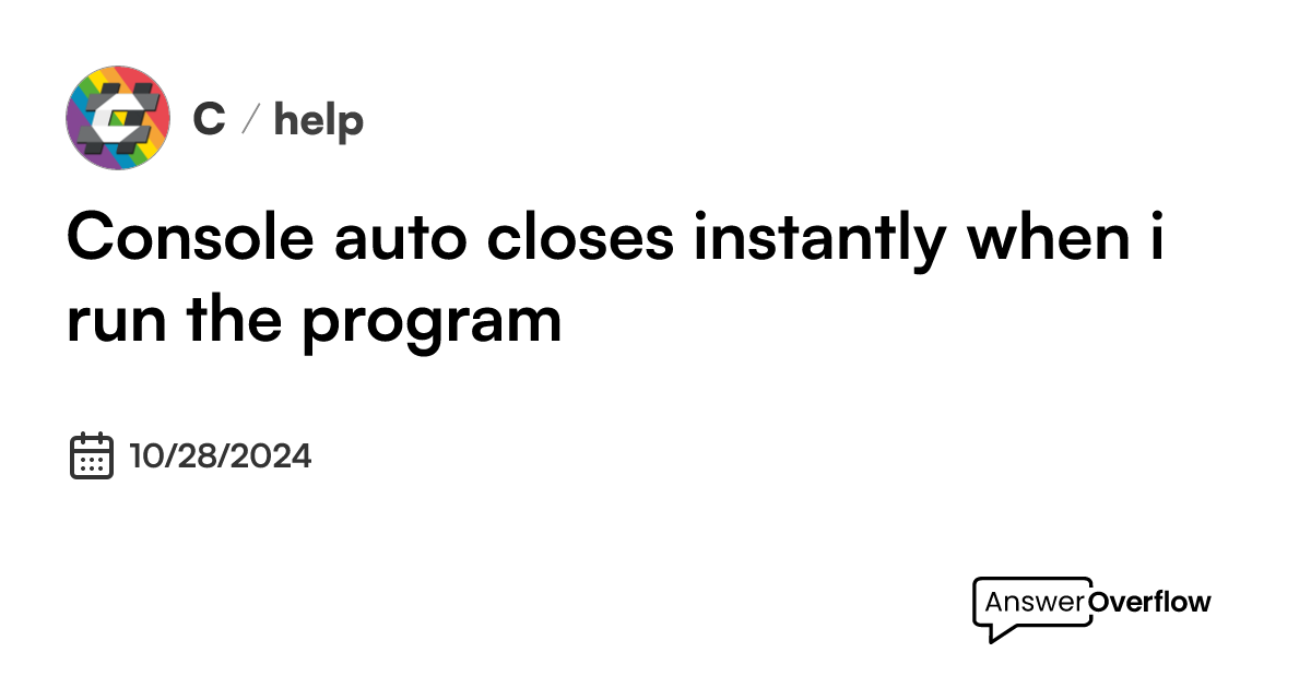Console auto closes instantly when i run the program - C#