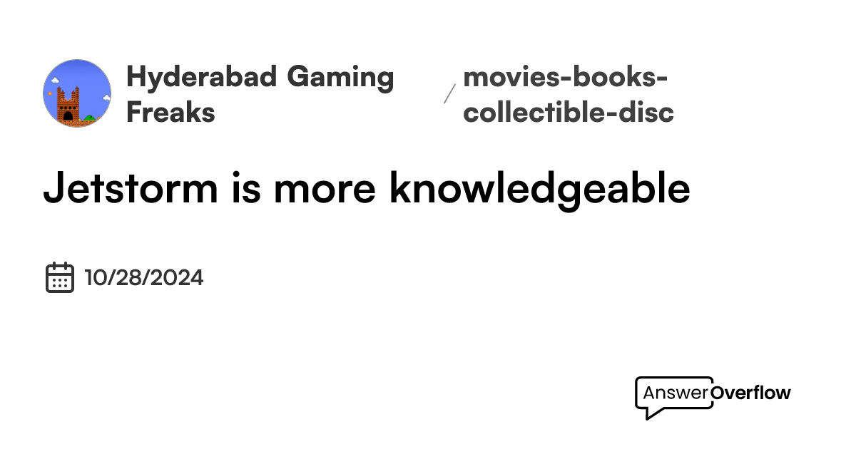 Jetstorm is more knowledgeable - Hyderabad Gaming Freaks!🎮🇮🇳