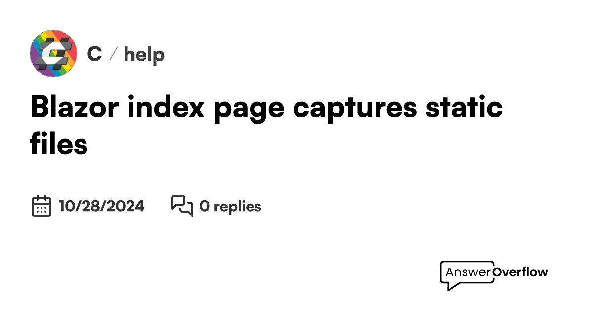 Blazor index page captures static files - C#