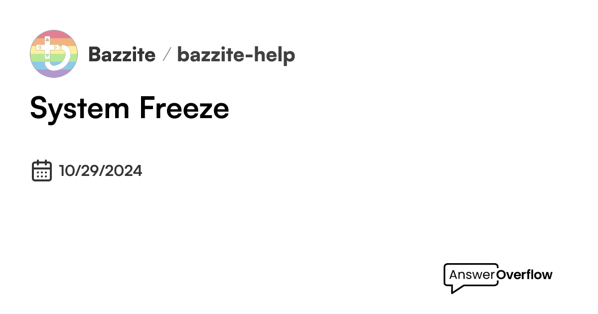 System Freeze - Universal Blue