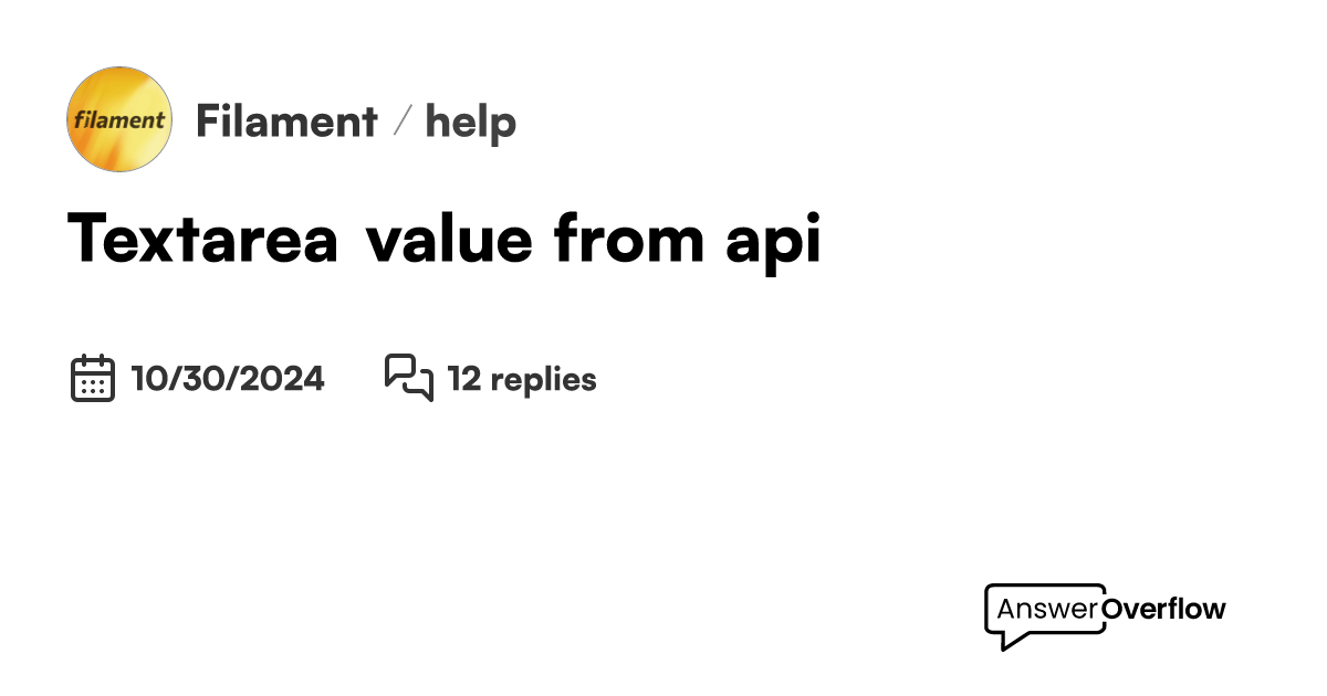 Textarea value from api - Filament