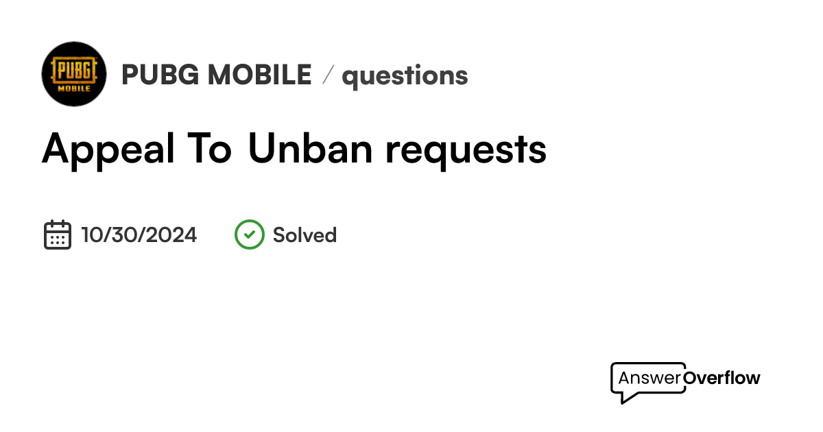 Appeal To Unban #requests - PUBG MOBILE