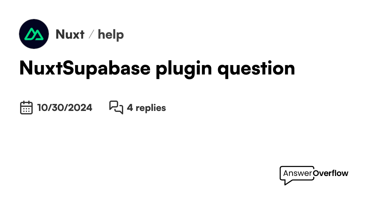Nuxt/Supabase plugin question - Nuxt
