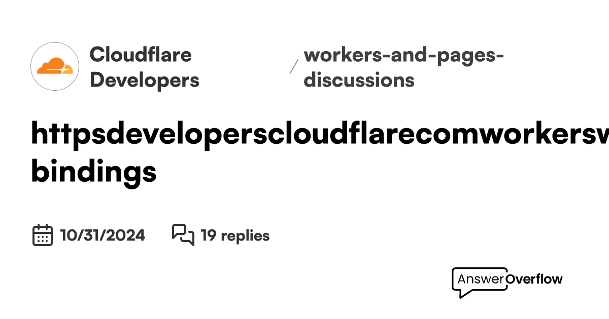 - Cloudflare Developers