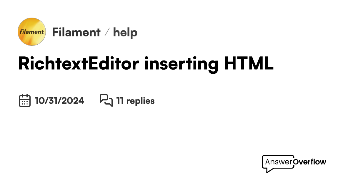 RichtextEditor inserting HTML - Filament
