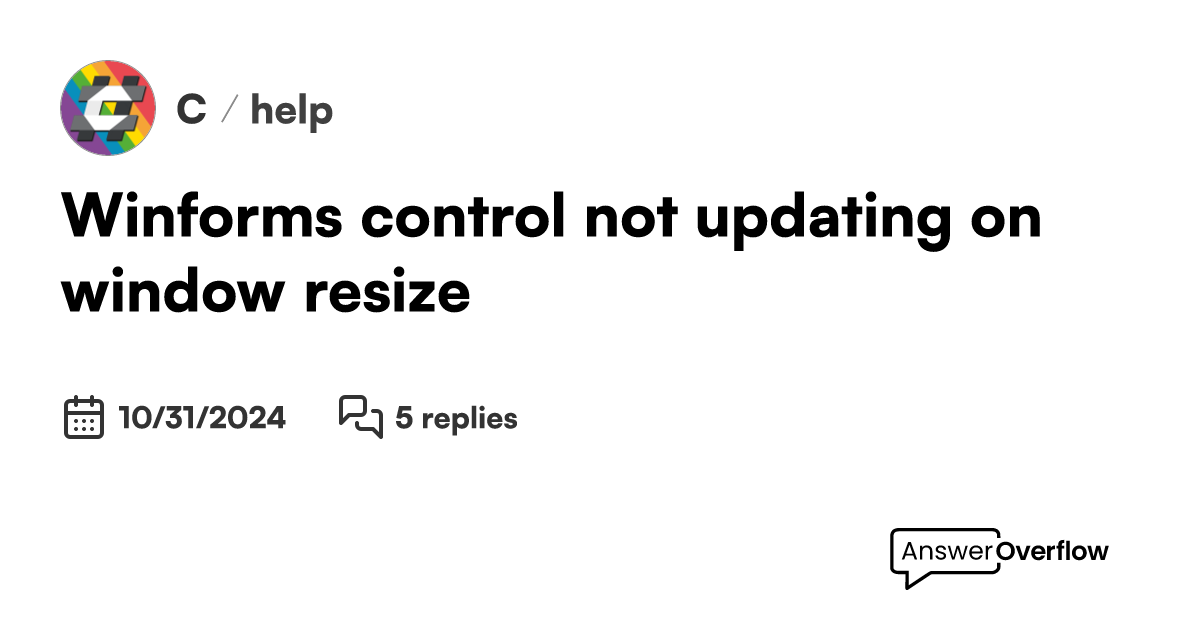 Winforms control not updating on window resize - C#
