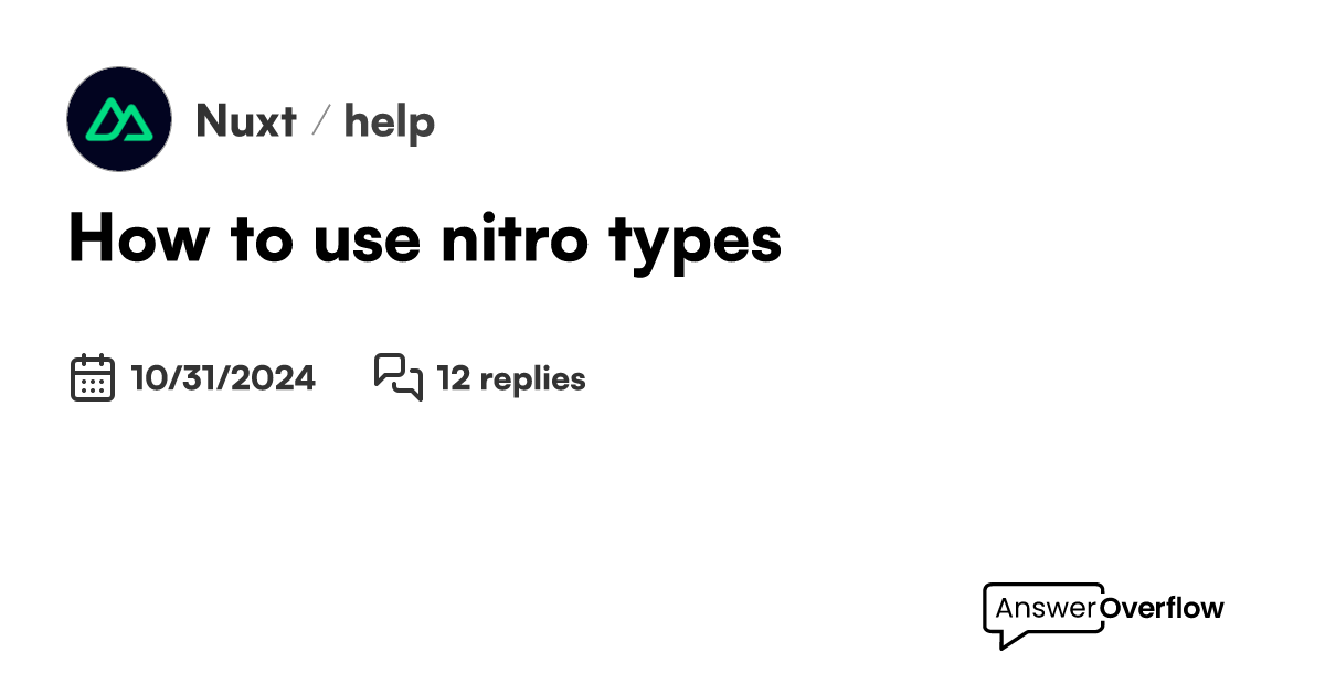 How to use nitro types - Nuxt