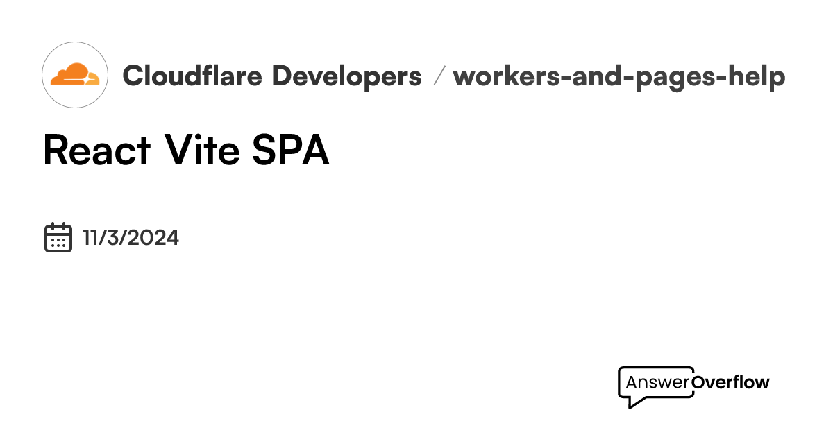 React + Vite SPA - Cloudflare Developers