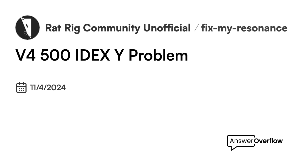 V4 500 IDEX Y Problem - Rat Rig Community [Unofficial]