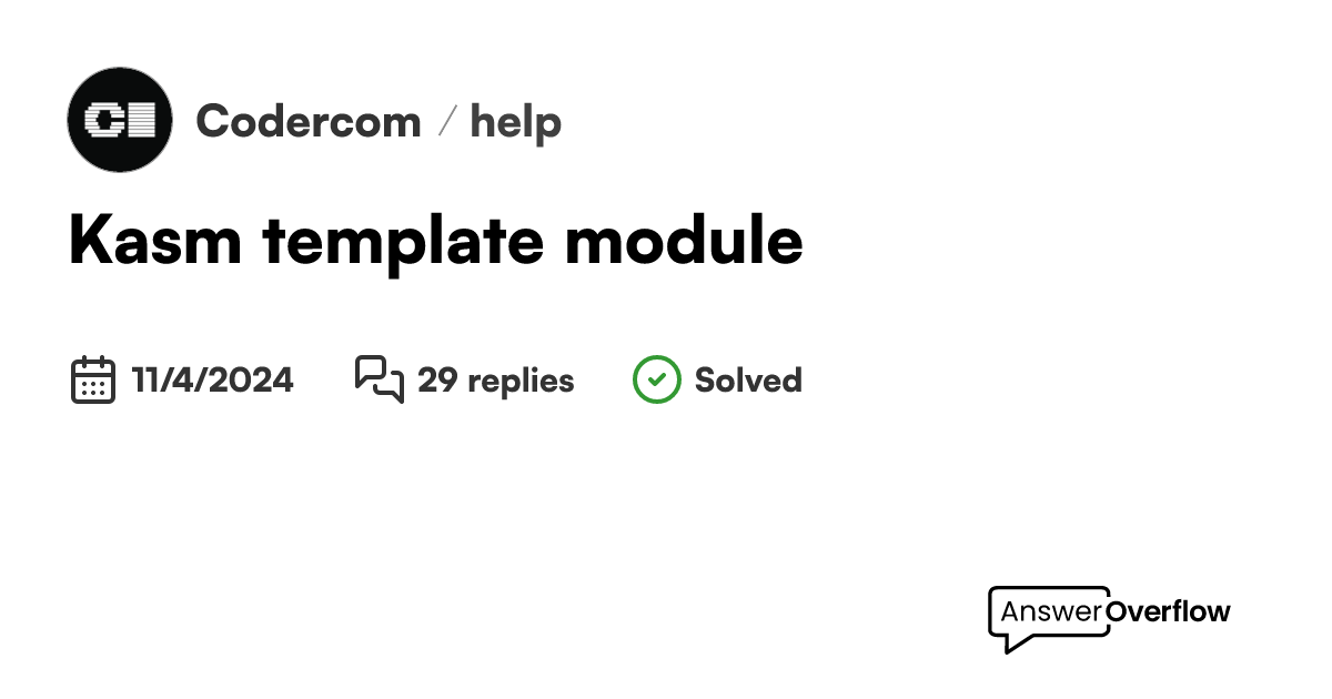 Kasm template / module - Coder.com