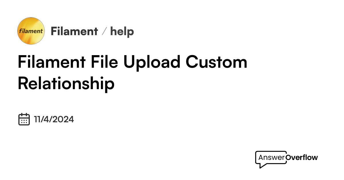 Filament File Upload Custom Relationship - Filament