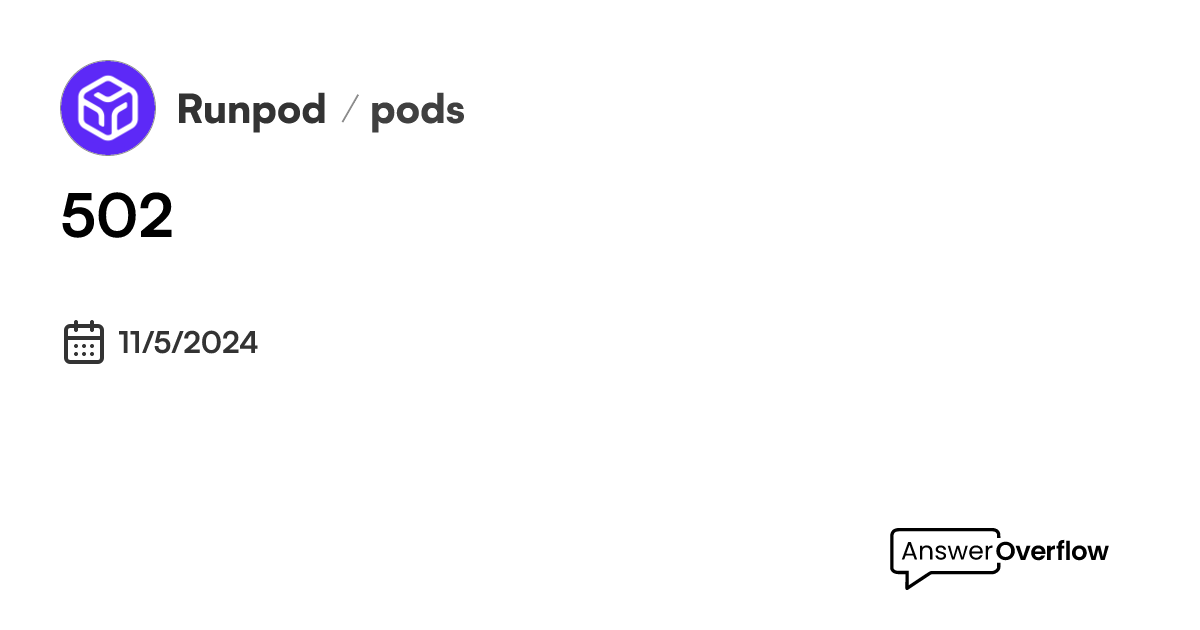 502 - Runpod
