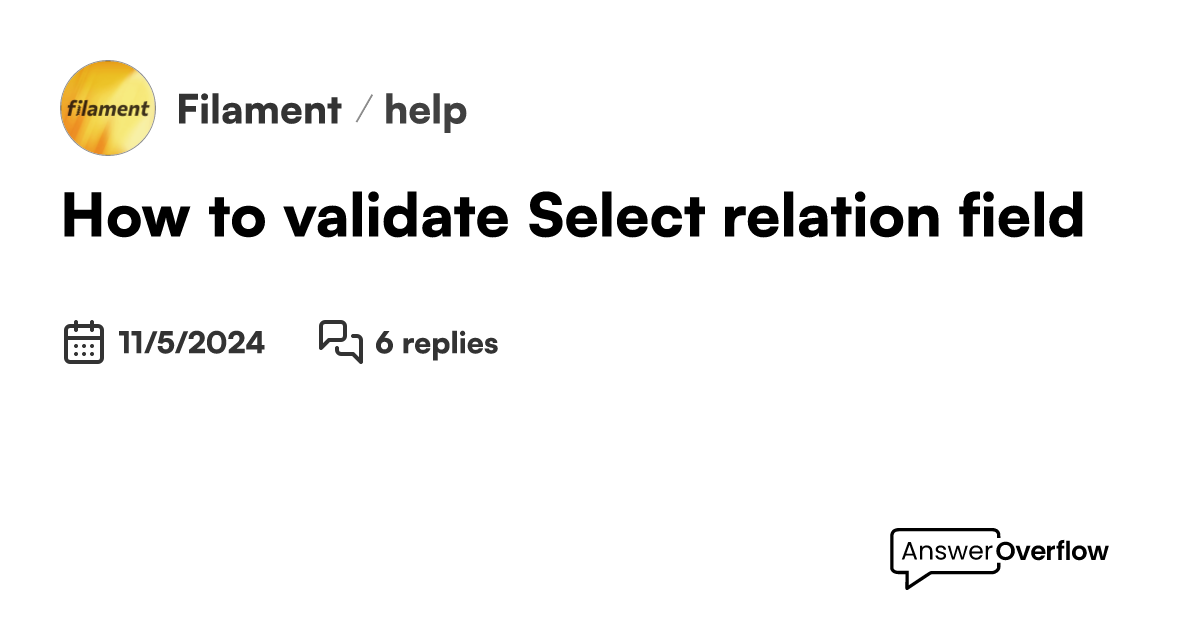 How to validate Select relation field? - Filament