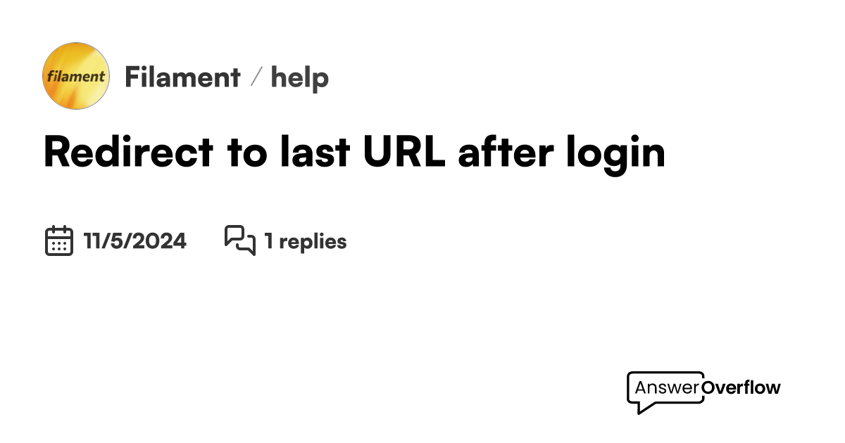 Redirect to last URL after login - Filament