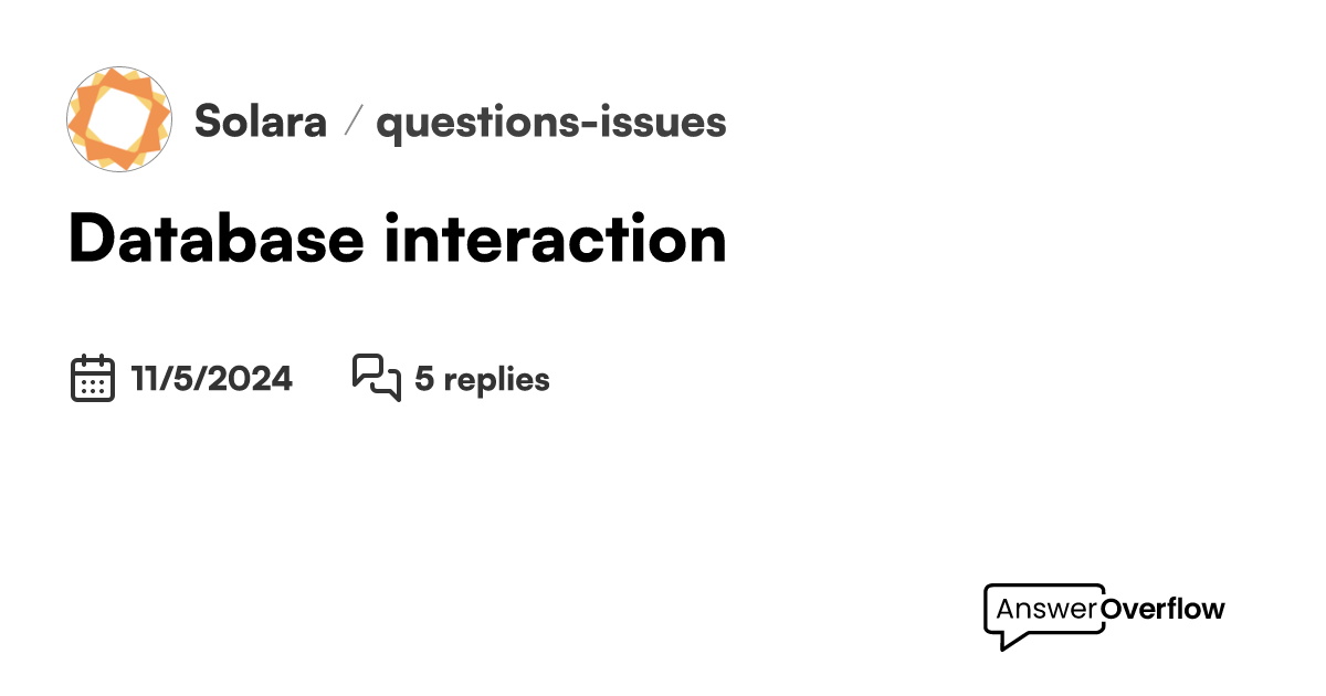 Database interaction - Solara