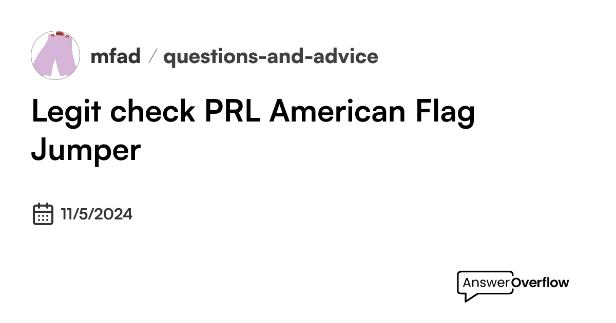 Legit check: PRL American Flag Jumper - mfad