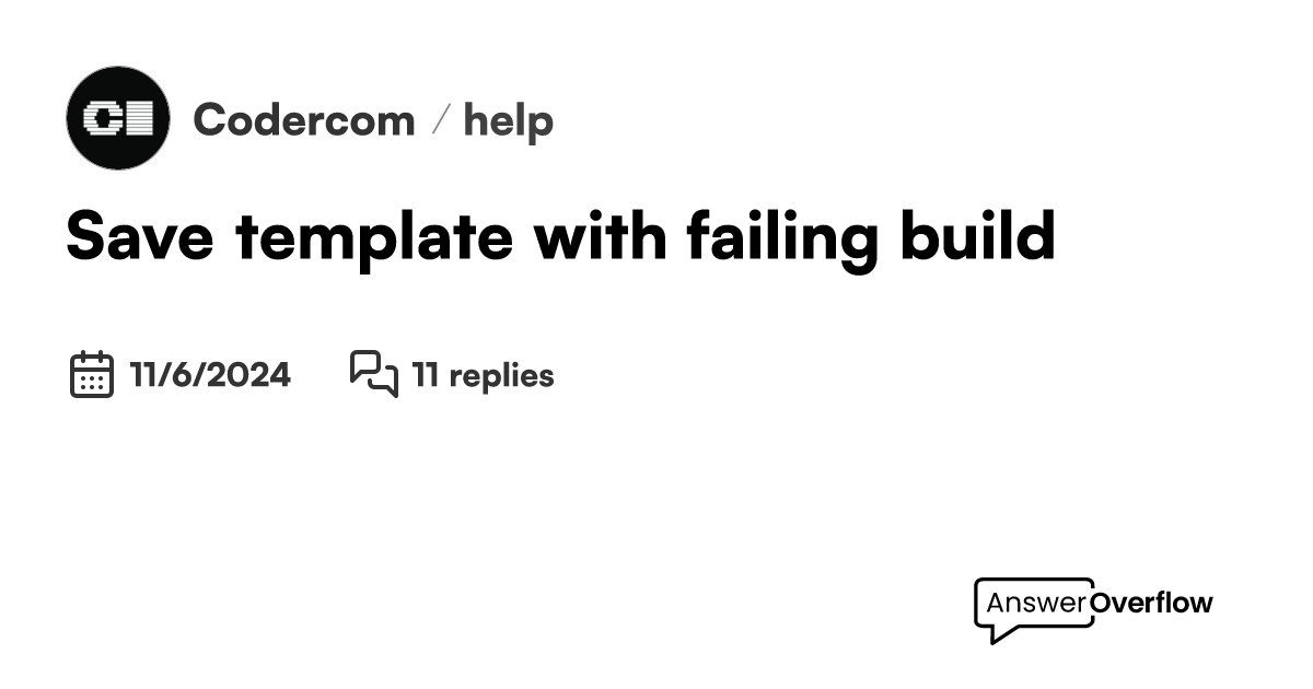 Save template with failing build - Coder.com