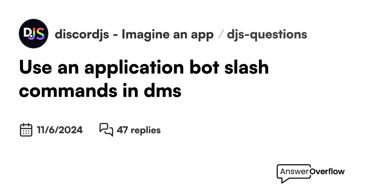 Use an application bot slash commands in dms - discord.js - Imagine an app