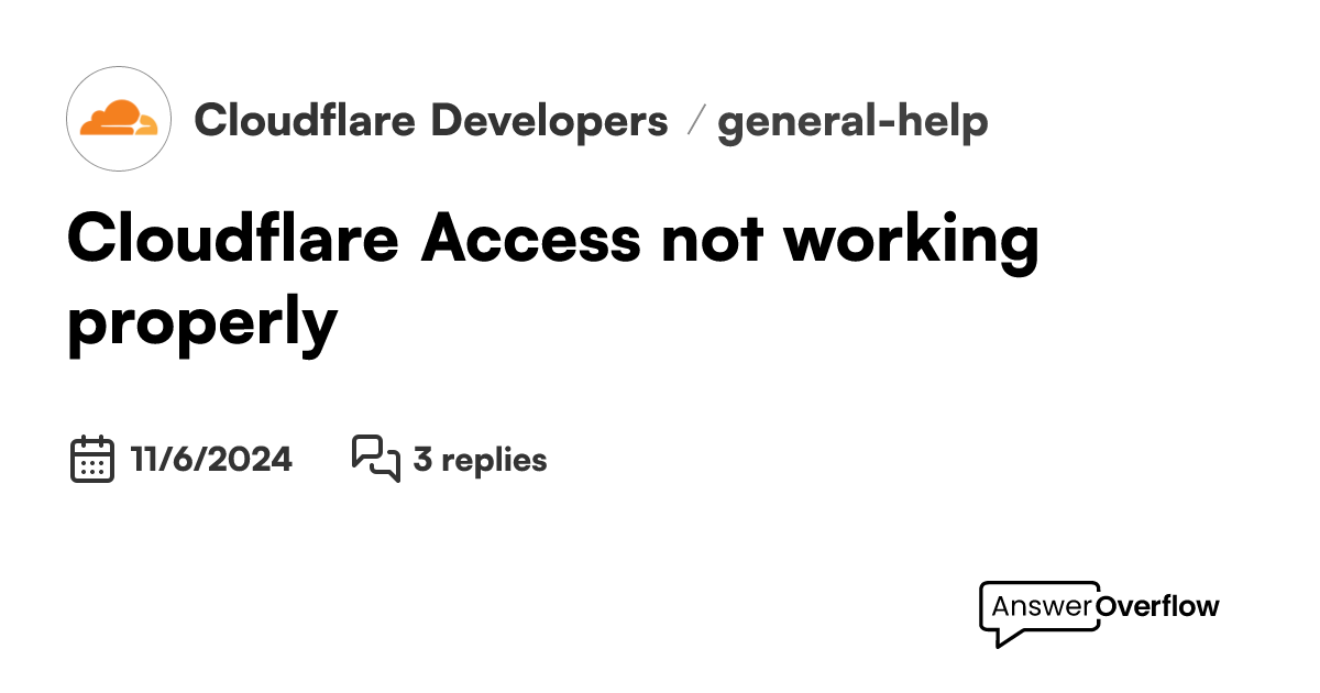 Cloudflare Access Not Working Properly Cloudflare Developers