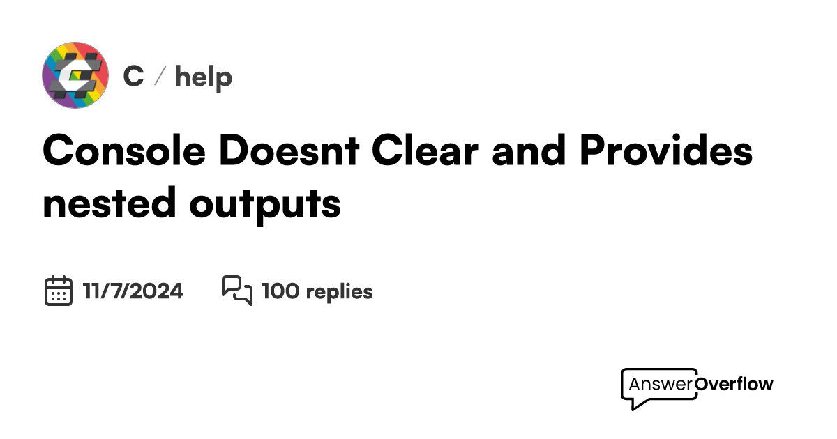 Console Doesn't Clear and Provides nested outputs - C#