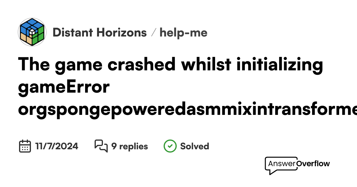 The game crashed whilst initializing gameError: org.spongepowered.asm ...