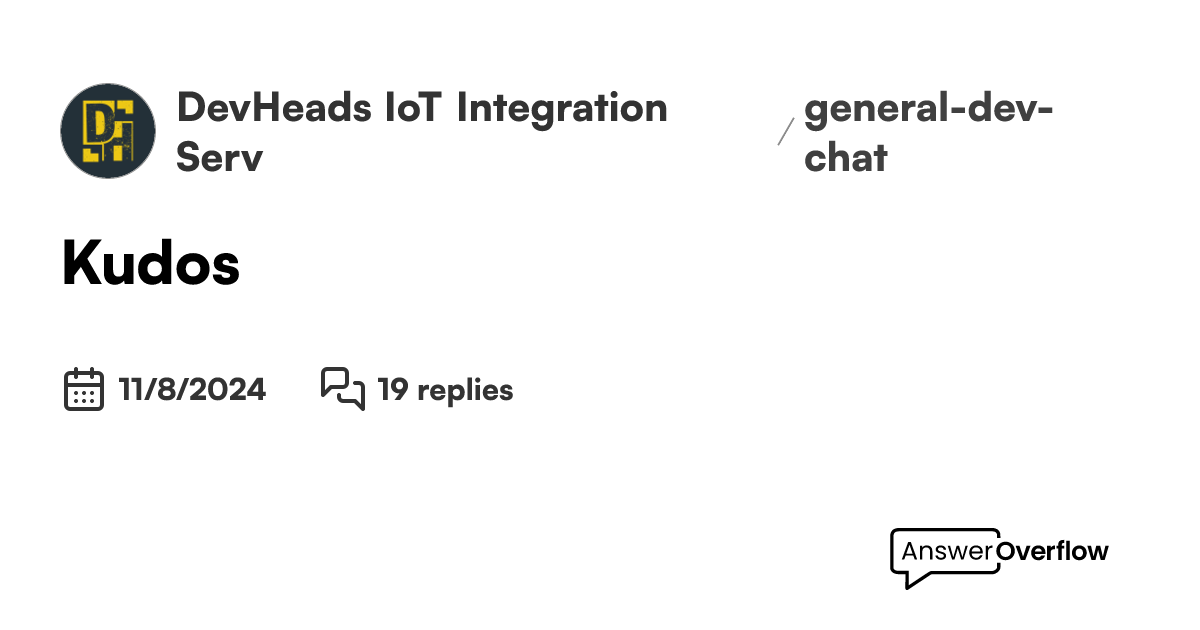 Kudos - DevHeads IoT Integration Server
