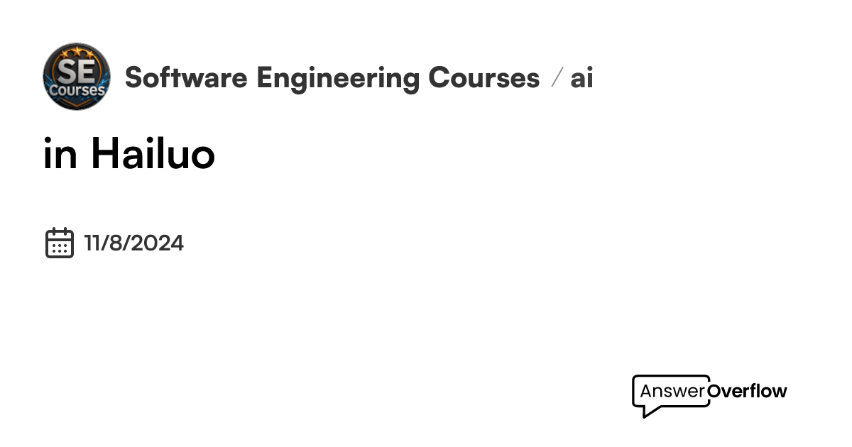 in Hailuo - Software Engineering Courses (SECourses)