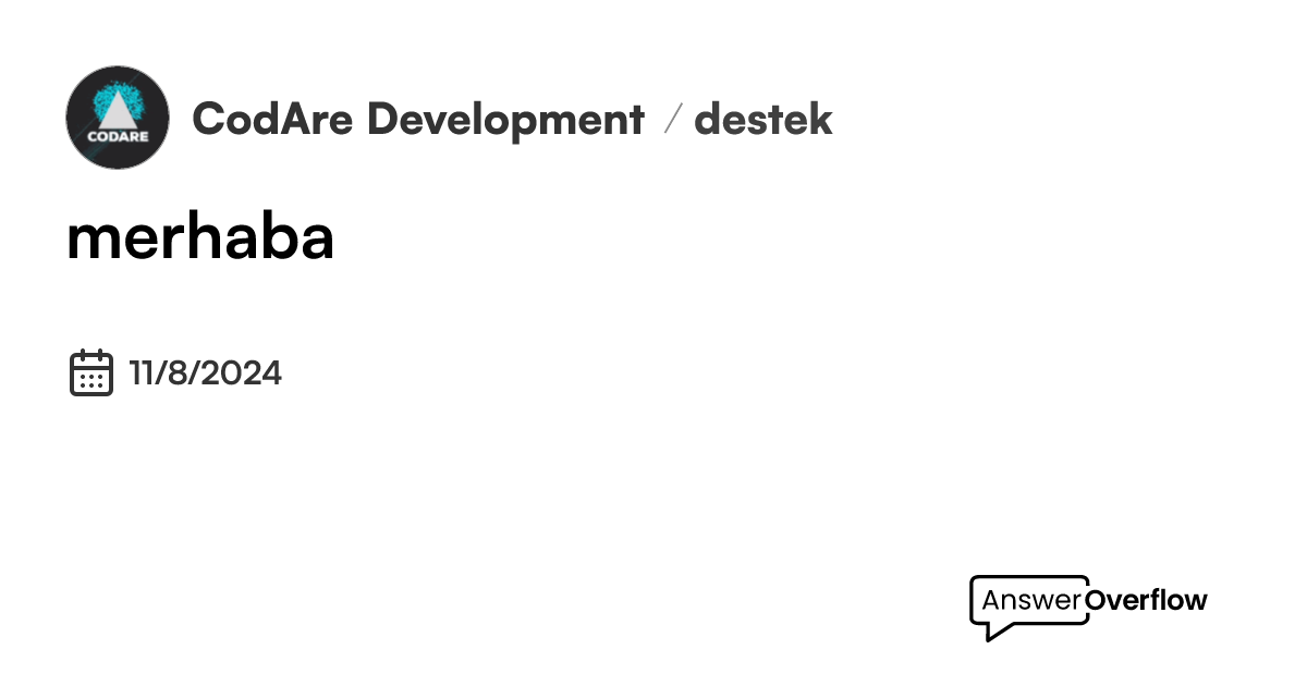 merhaba - CodAre Development