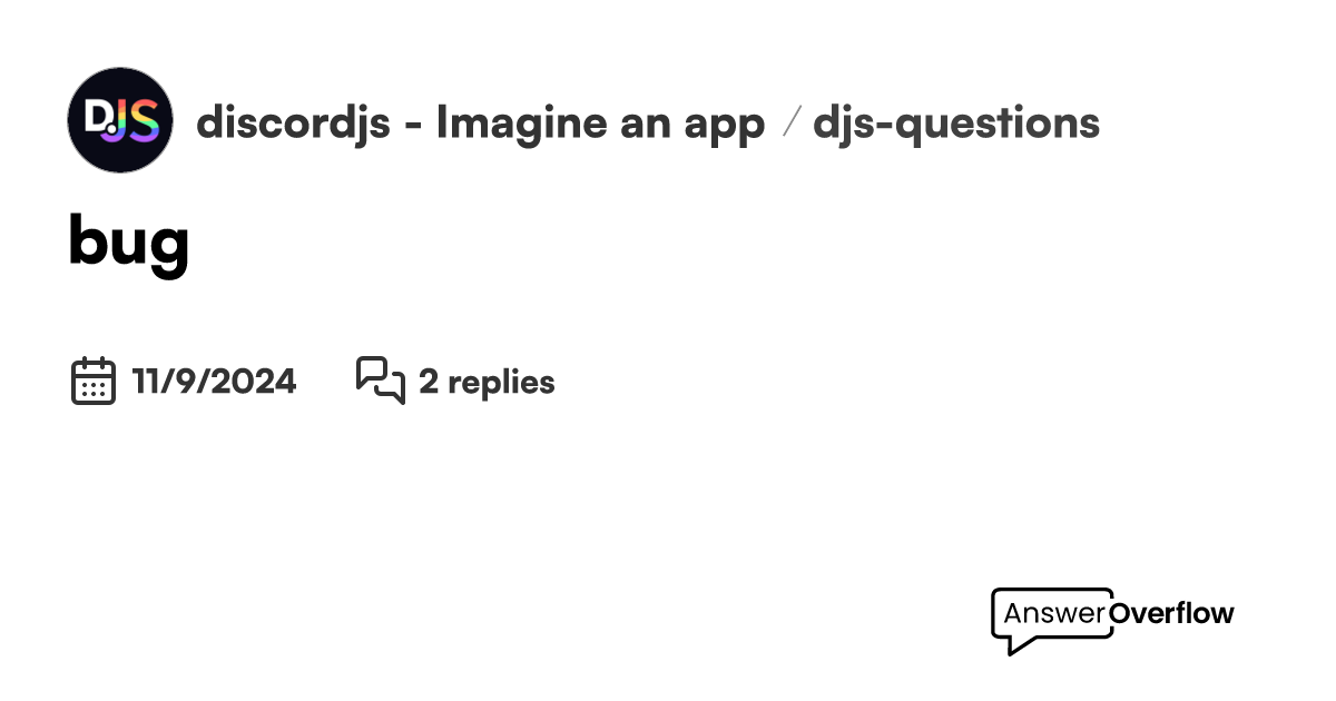 bug - discord.js - Imagine an app