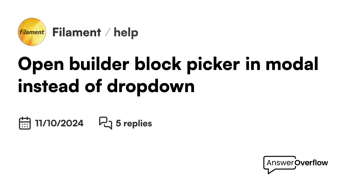 Open builder block picker in modal instead of dropdown - Filament
