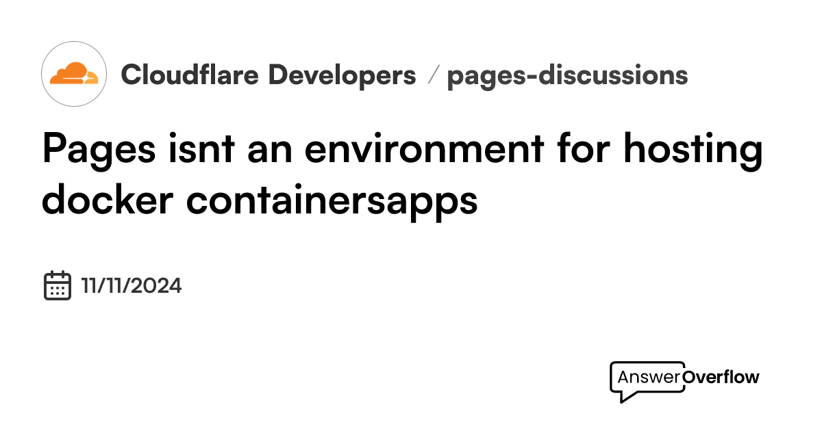 Pages isn't an environment for hosting docker containers/apps ...