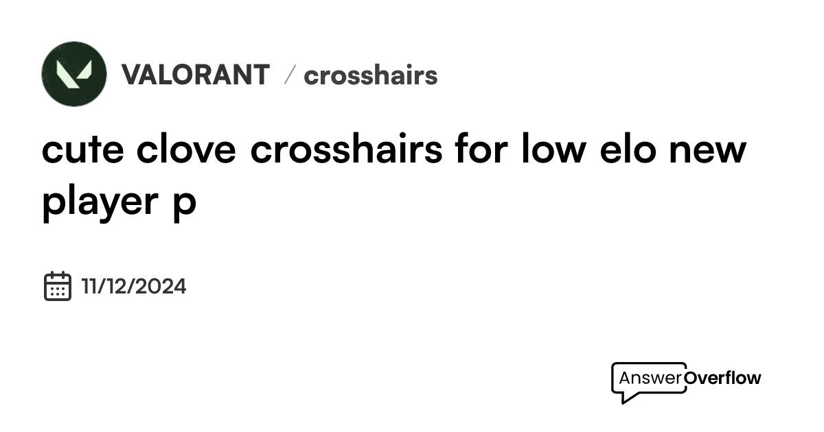 cute clove crosshairs for low elo new player :p - VALORANT