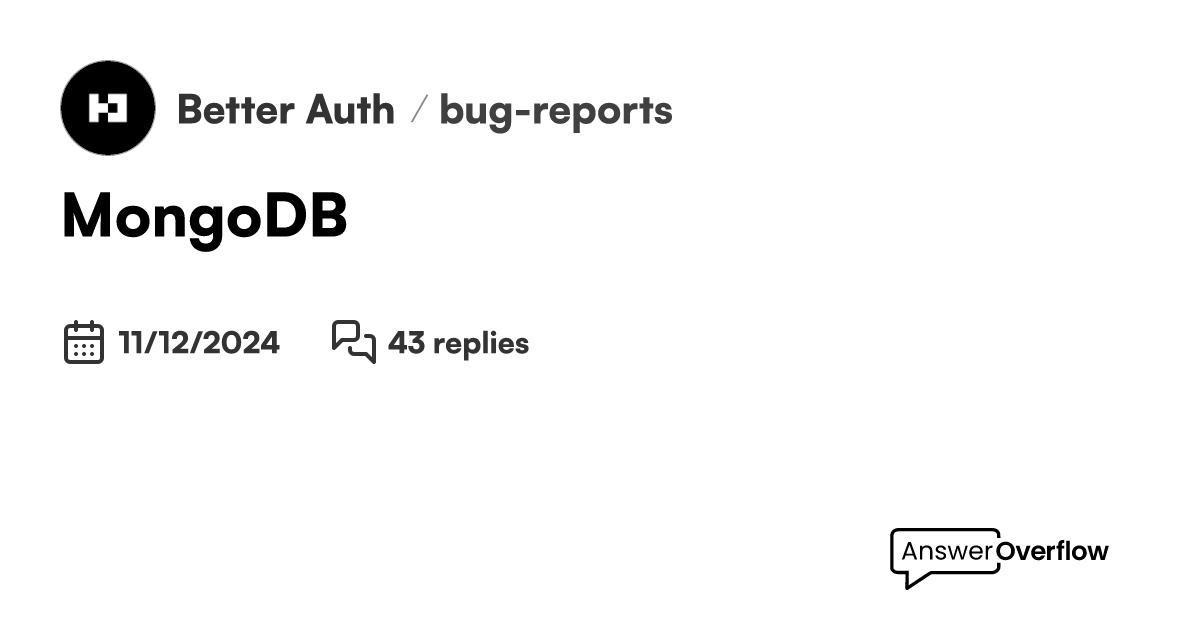 MongoDB - Better Auth