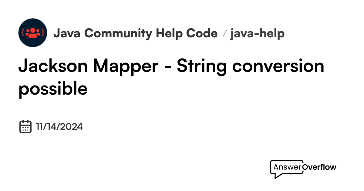Jackson Mapper - String[] conversion possible? - Java Community | Help. Code. Learn.
