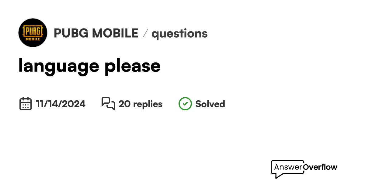 language please 🙏 - PUBG MOBILE