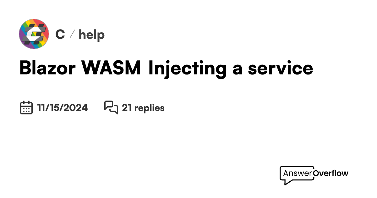 Blazor WASM: Injecting a service - C#