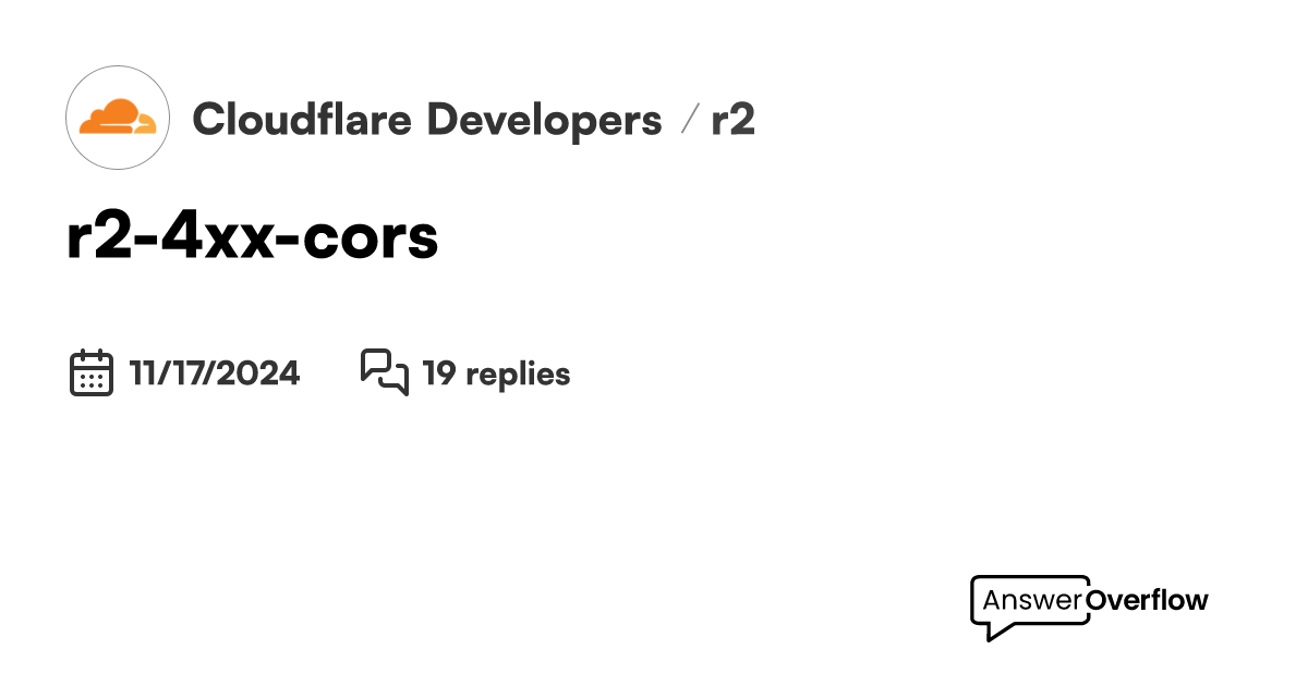 ?r2-4xx-cors - Cloudflare Developers
