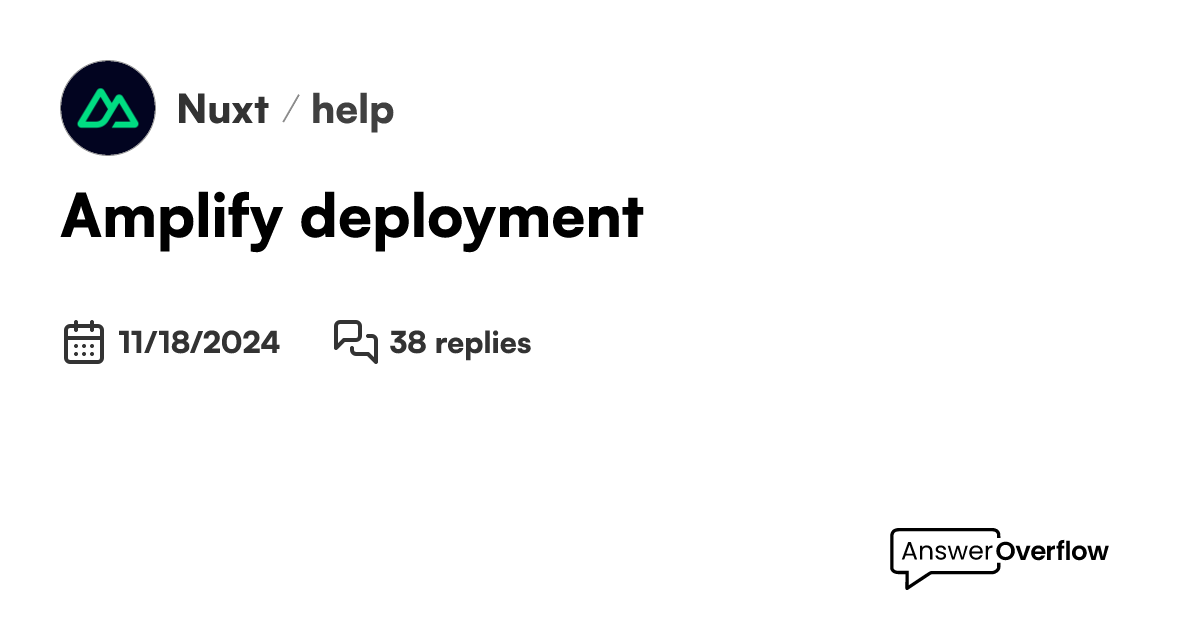 Amplify deployment - Nuxt