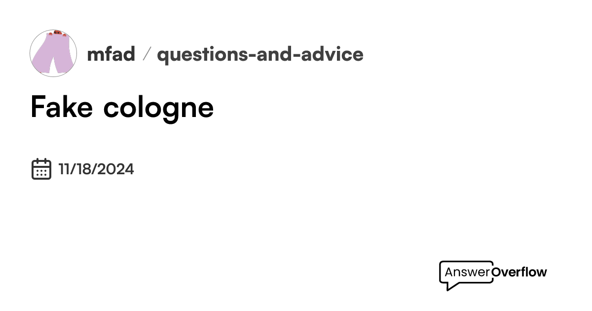 Fake cologne - mfad
