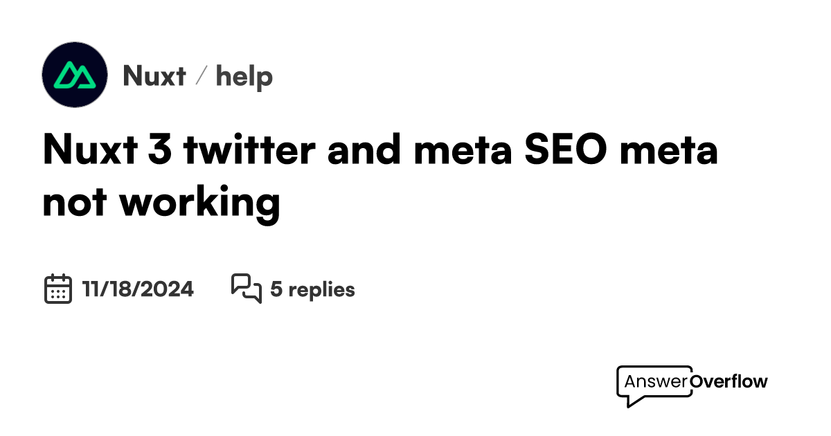 Nuxt 3 twitter and meta SEO meta not working - Nuxt