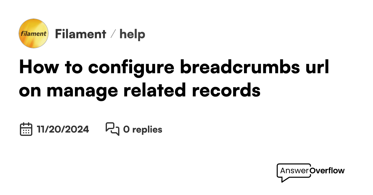 How to configure breadcrumbs url on manage related records - Filament