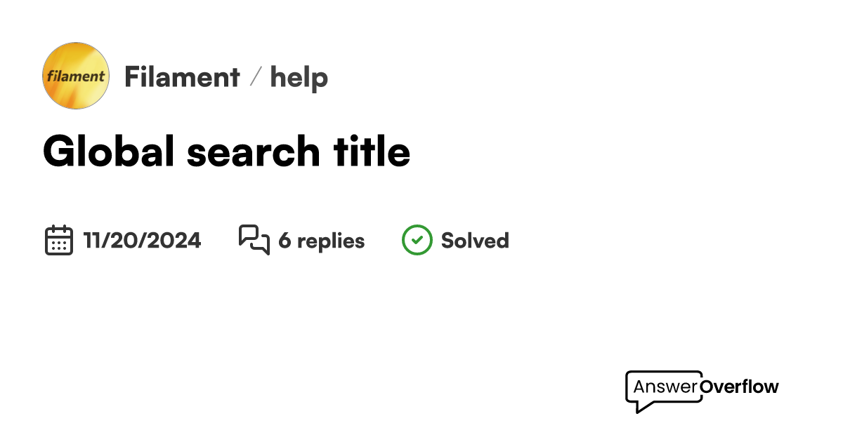 Global search title - Filament