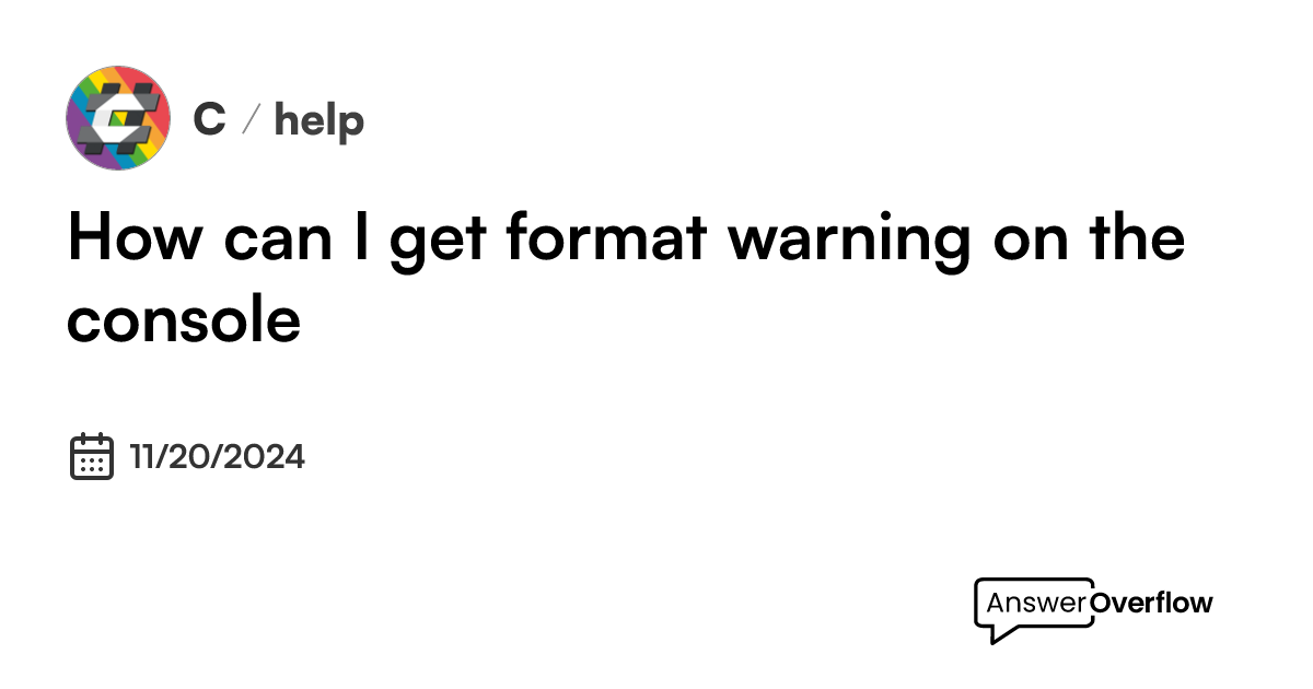 How can I get format warning on the console? - C#