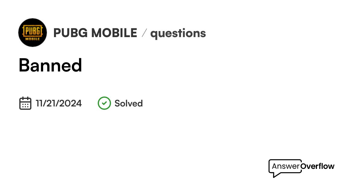 Banned? - PUBG MOBILE