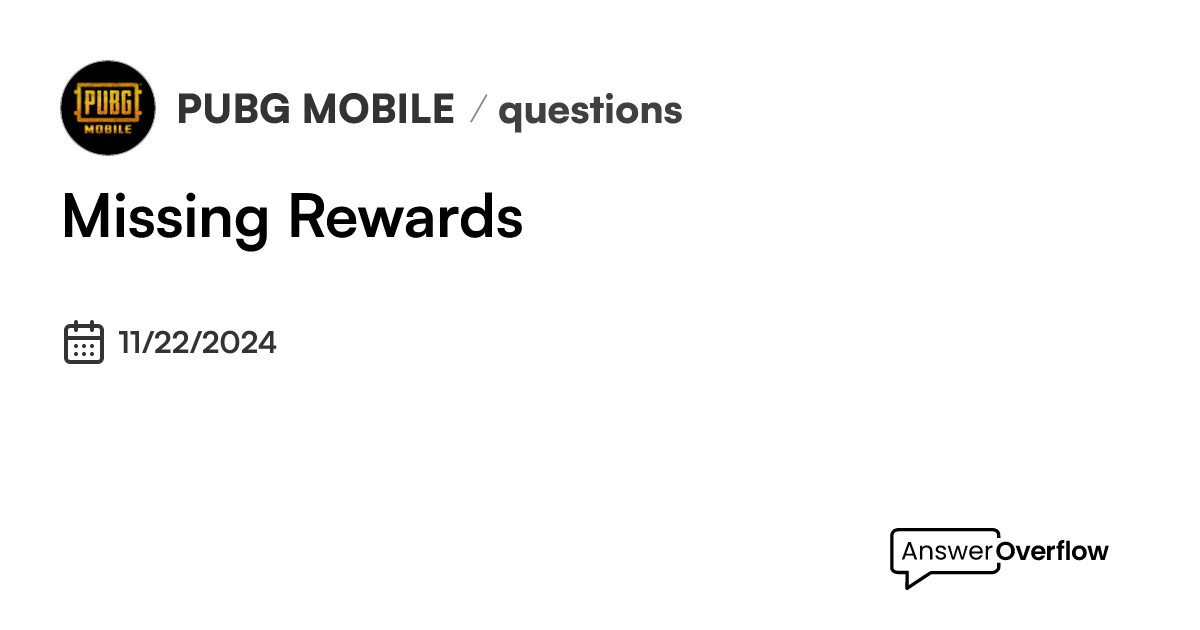 Missing Rewards - PUBG MOBILE