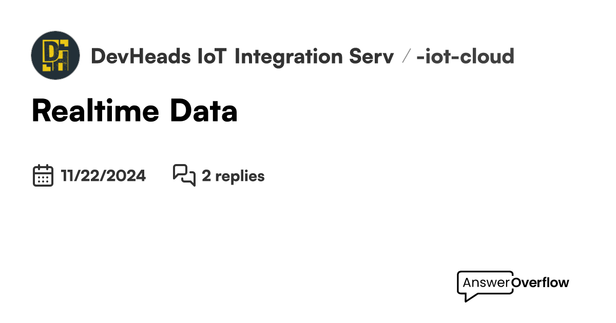 Realtime Data - DevHeads IoT Integration Server