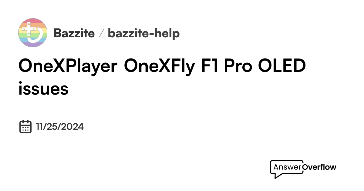 OneXPlayer OneXFly F1 Pro (OLED) issues - Universal Blue