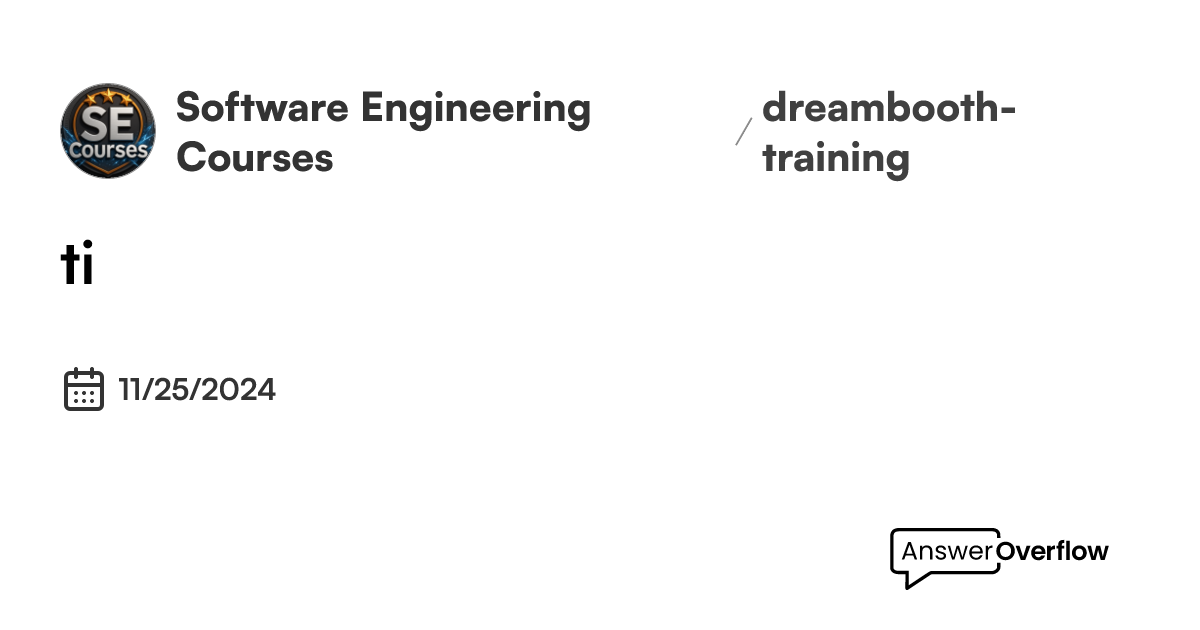 ti - Software Engineering Courses (SECourses)
