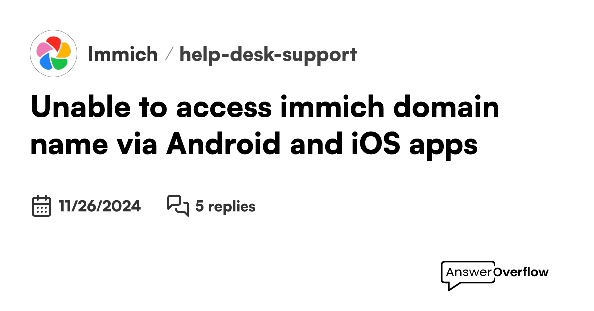 Unable to access immich domain name via Android and iOS apps - Immich