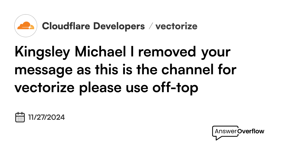 @Kingsley Michael I removed your message as this is the channel for #vectorize, please use #off ...